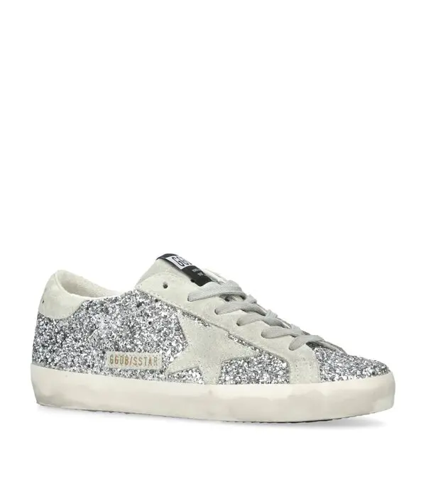 GOLDEN GOOSE Glitter Super-star Sneakers - Silver
