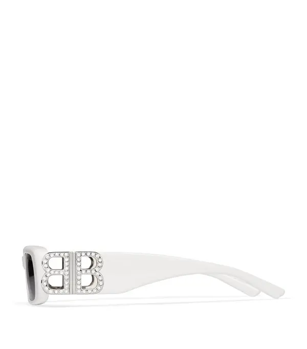 Balenciaga Dynasty Rectangle Sunglasses - White