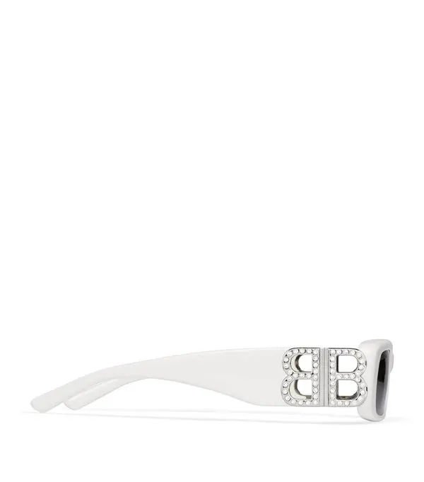 Balenciaga Dynasty Rectangle Sunglasses - White
