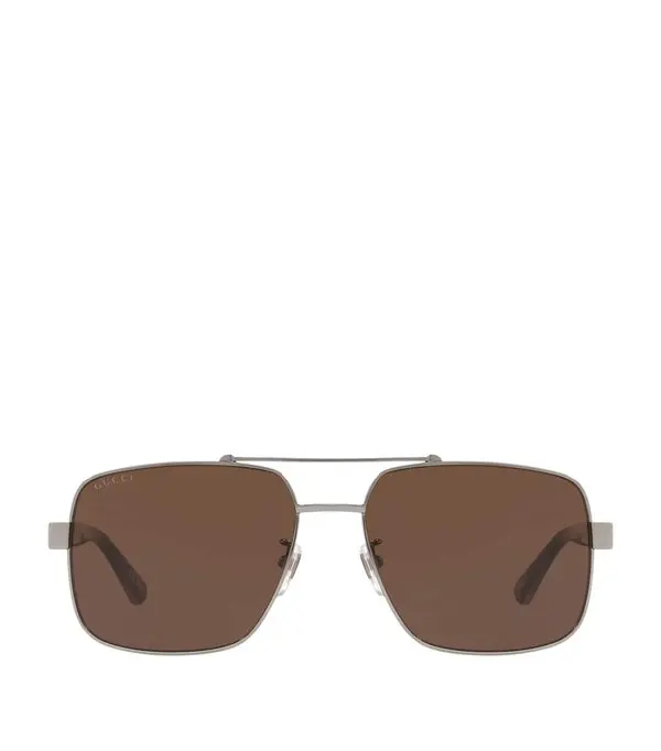 Gucci Metal Pilot Sunglasses - Silver