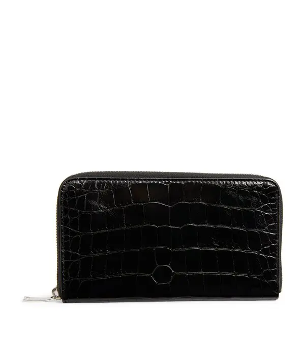 Bottega Veneta Crocodile Leather Wallet - Grey