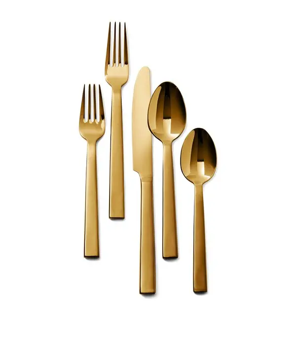 Ralph Lauren Stainless Steel Academy 5-piece Cutlery Set - Gold