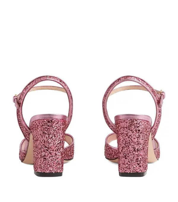 Gucci Glitter Horsebit Heeled Sandals
