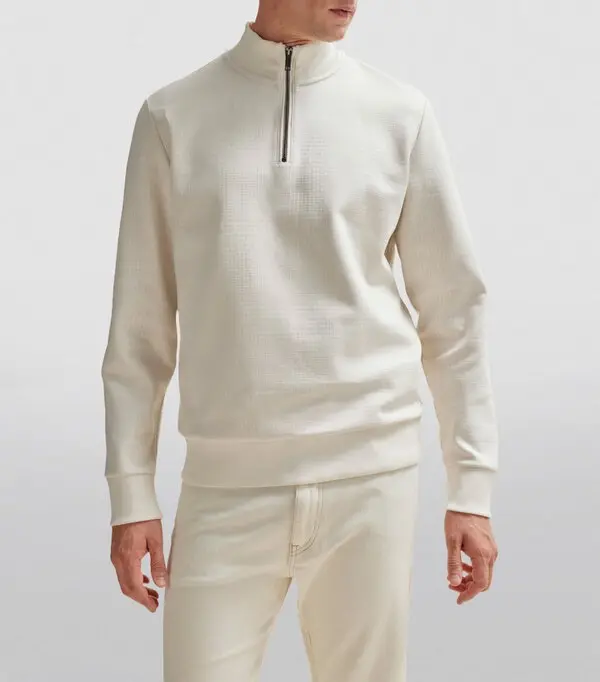 BOSS Cotton-blend Zip-up Sweater
