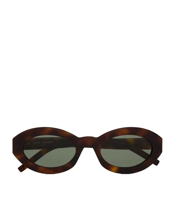 Saint Laurent Tortoiseshell Cassandre Oval Sunglasses - Brown
