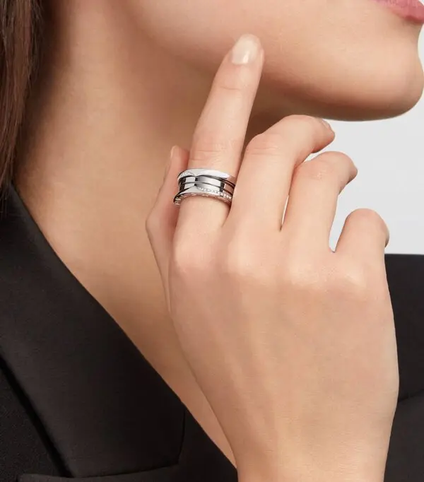 BVLGARI Gold And Diamond B.zero1 Three-band Ring