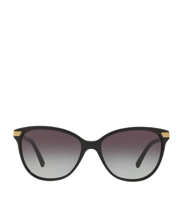 Burberry Icon Stripe Cat Eye Sunglasses - Black
