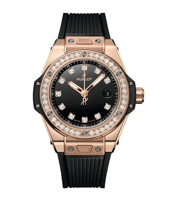 HUBLOT King Gold And Diamond Big Bang One Click Watch - Black