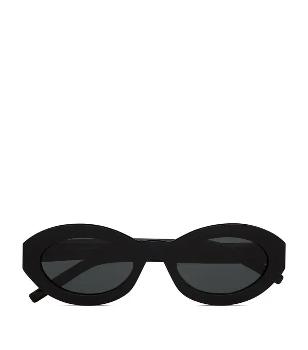 Saint Laurent Cassandre Oval Sunglasses - Black
