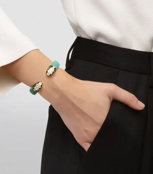 BVLGARI Leather Serpenti Forever Bangle