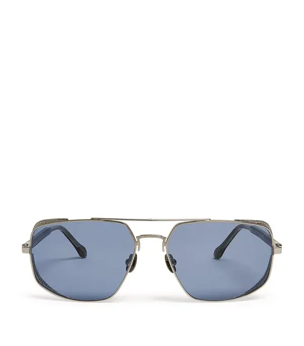 Matsuda Side-shield Aviator Sunglasses - Silver