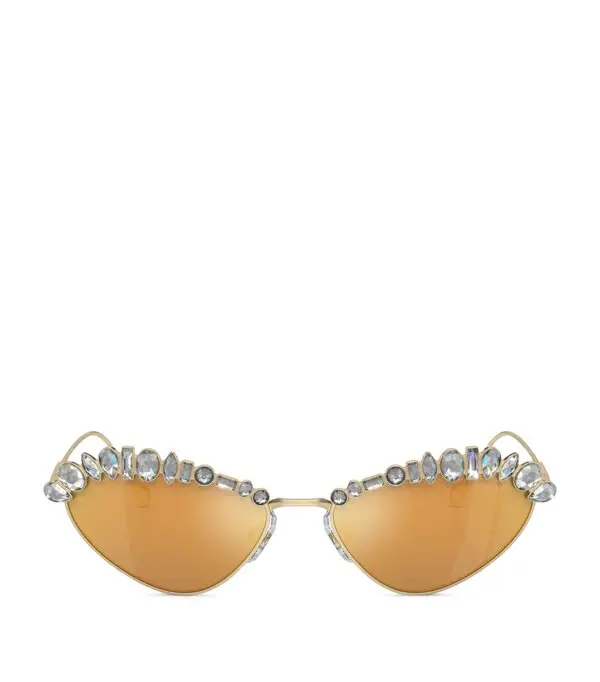 SWAROVSKI Crystal-embellished Cat-eye Sunglasses - Gold