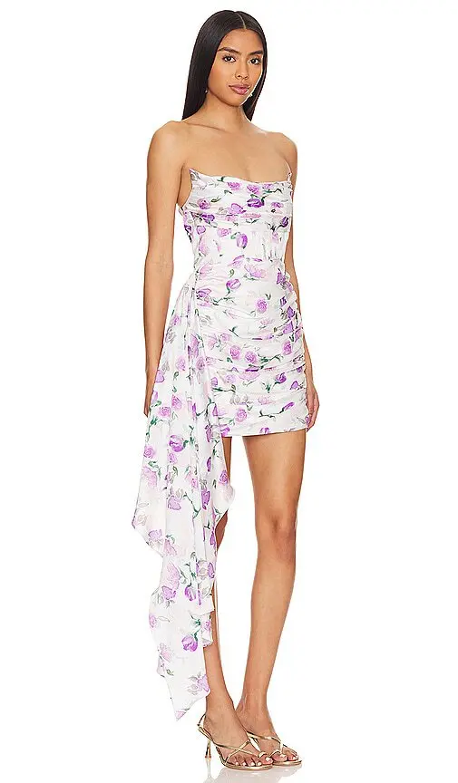 Bardot Strapless Floral Corset Dress