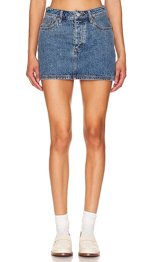 Still Here Holly Denim Mini Skirt - Classic Blue