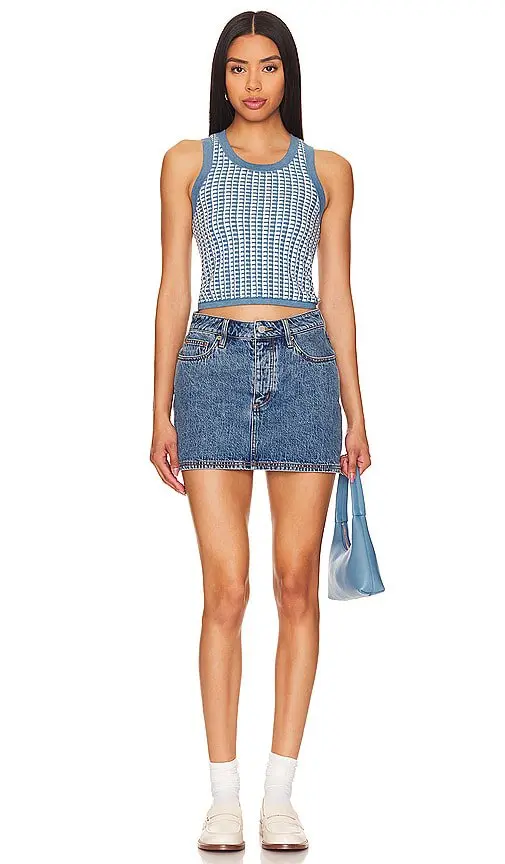 Still Here Holly Denim Mini Skirt - Classic Blue