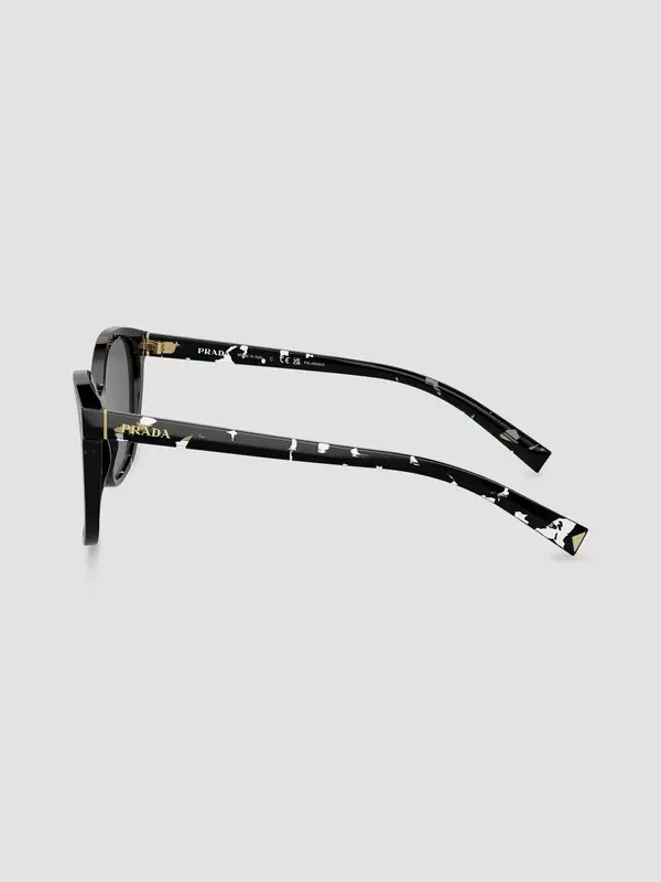 Prada 53mm Square Sunglasses - Black White Dark Grey