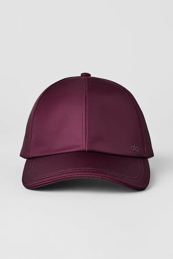 Alo Yoga Satin Off-Duty Cap - Burgundy | Editorialist