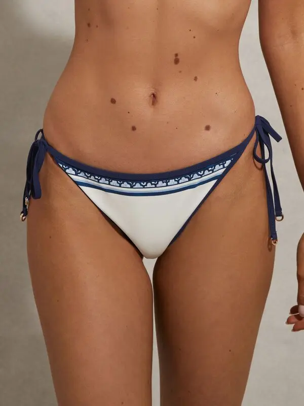 REISS Tina Contrast Trim Bikini Bottoms