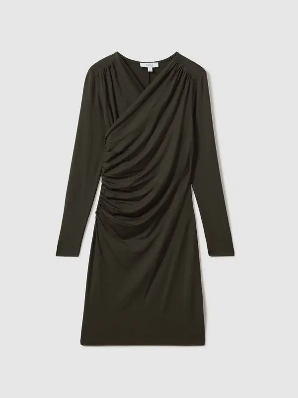 REISS Lisa Wrap Front Mini Dress