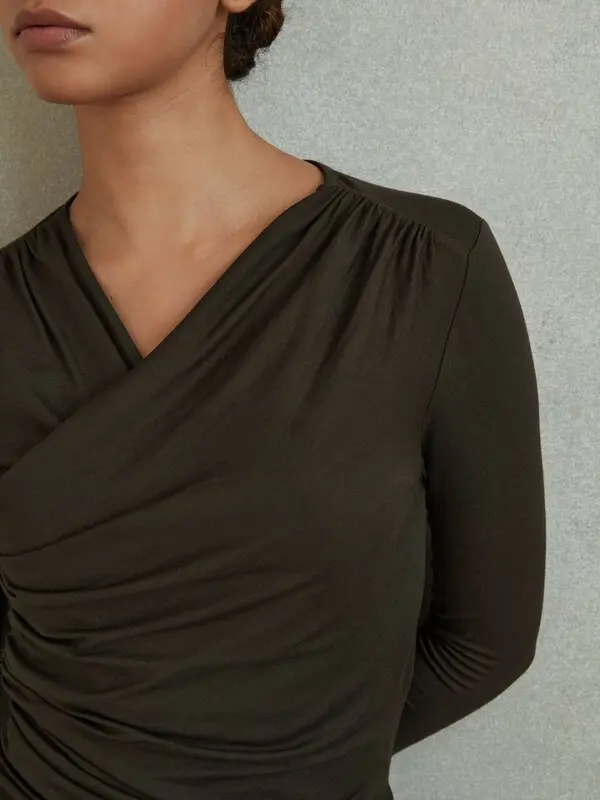 REISS Lisa Wrap Front Mini Dress