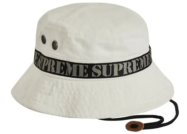 Supreme Stencil Webbing Boonie - White