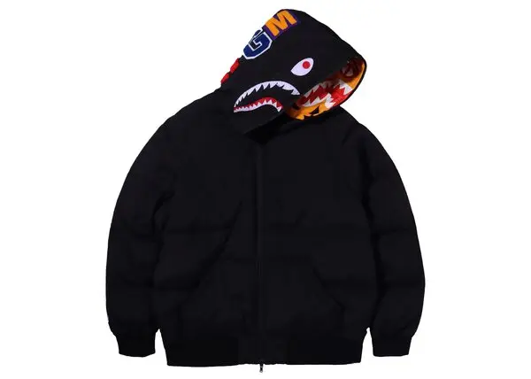A BATHING APE Shark X Tiger Hoodie Down Jacket
