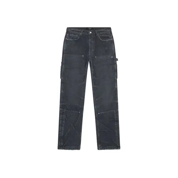 Amiri Jacquard Carpenter Straight Fit Jeans - Black