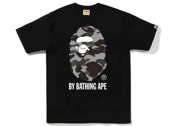 A BATHING APE Grid Camo Bathing Ape Tee Shirt - Black Black