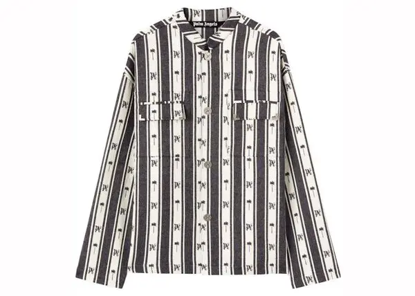 Palm Angels Metal Frame Overshirt - White/black