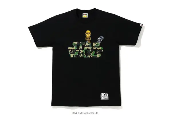 A BATHING APE X Star Wars R2d2 & C3po Tee Shirt - Black