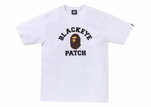 A BATHING APE X Black Eye Patch College Tee Shirt