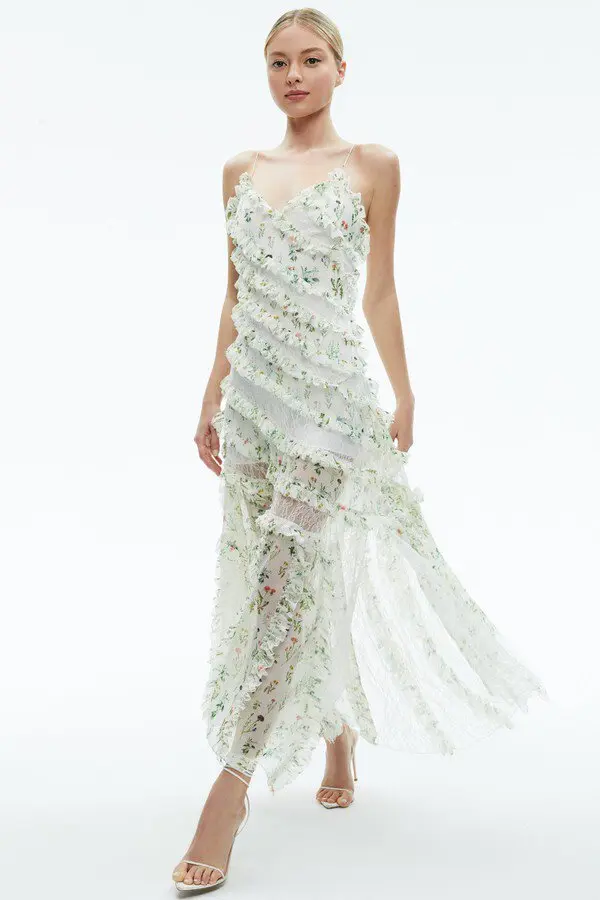 alice floral asymmetrical maxi dress Alice + Olivia Olympia Asymmetrical Maxi Dress main image 1
