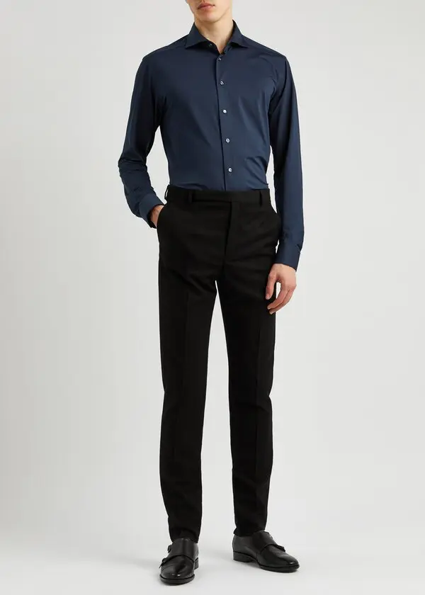 Eton Stretch-jersey Shirt - Navy