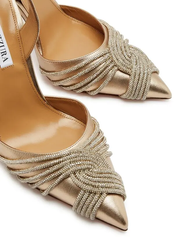 AQUAZZURA 105 Embellished Slingback Pumps