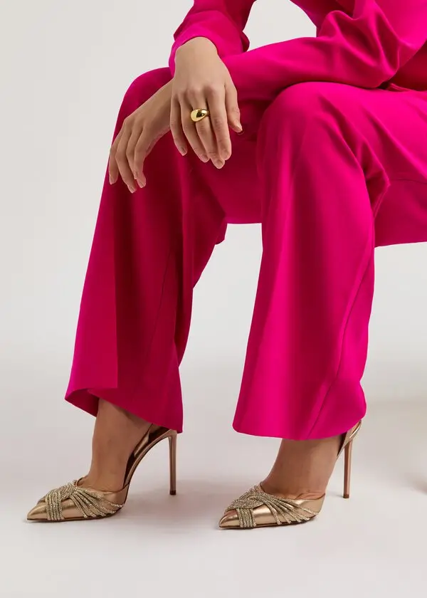AQUAZZURA 105 Embellished Slingback Pumps