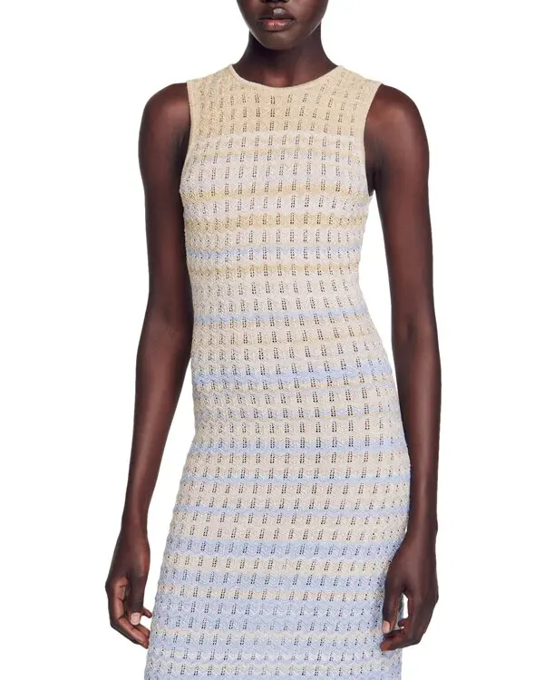 chinese dress ladies SANDRO Gradient Knitted Maxi Dress sunset main image 1