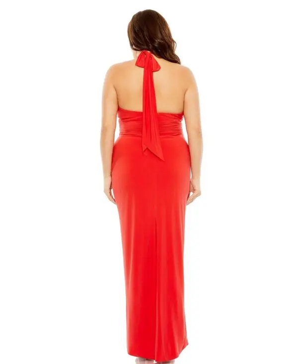 Mac Duggal Halter Gown With Keyhole Detail