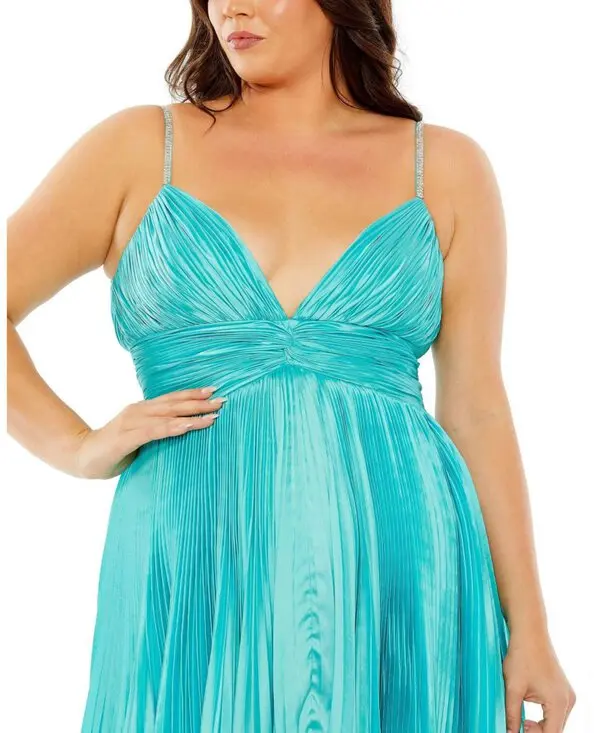 Mac Duggal Rhinestone High-low Gown - Aqua