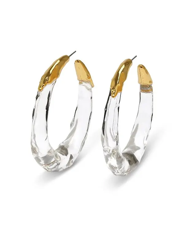 Alexis Bittar Molten Hoop Earrings - Gold/clear