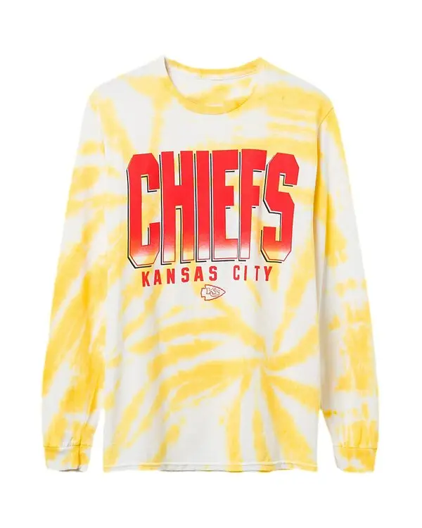 Junk Food Clothing Nfl Kansas City Chiefs Game Time Tie Dye Long Sleeve - Mustard Tie-dye