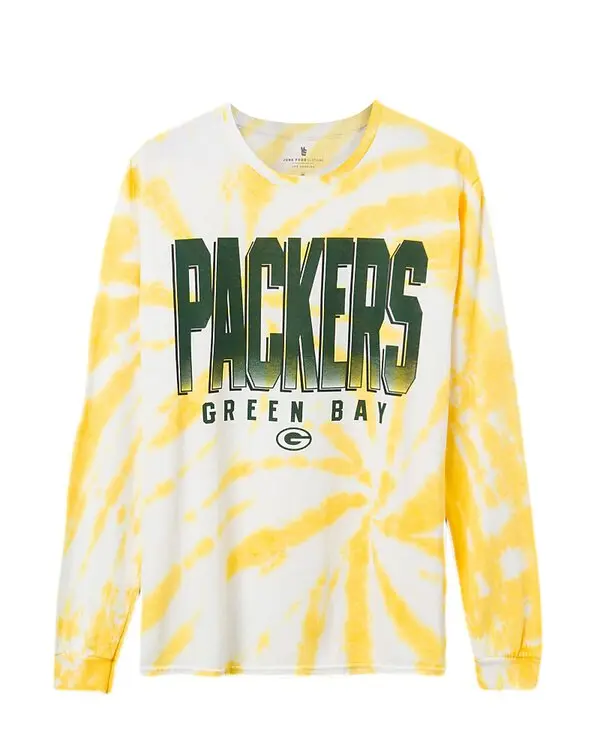 Junk Food Clothing Green Bay Packers Long Sleeve T-shirt - Mustard Tie-dye
