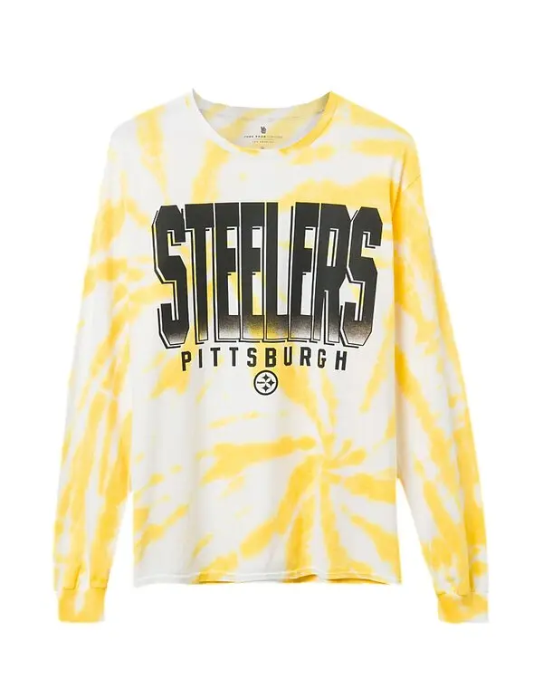 Junk Food Clothing Nfl Pittsburgh Steelers Tie Dye Long Sleeve - Mustard Tie-dye