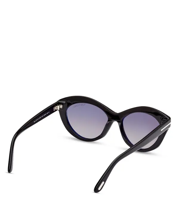 TOM FORD Toni Oval Sunglasses 55mm - Black/gray Mirrored Gradient