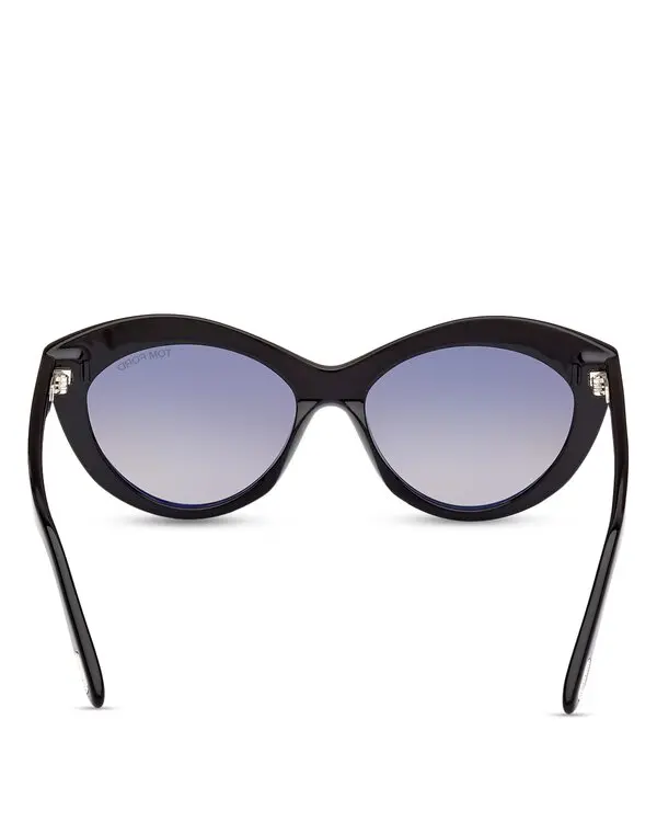 TOM FORD Toni Oval Sunglasses 55mm - Black/gray Mirrored Gradient