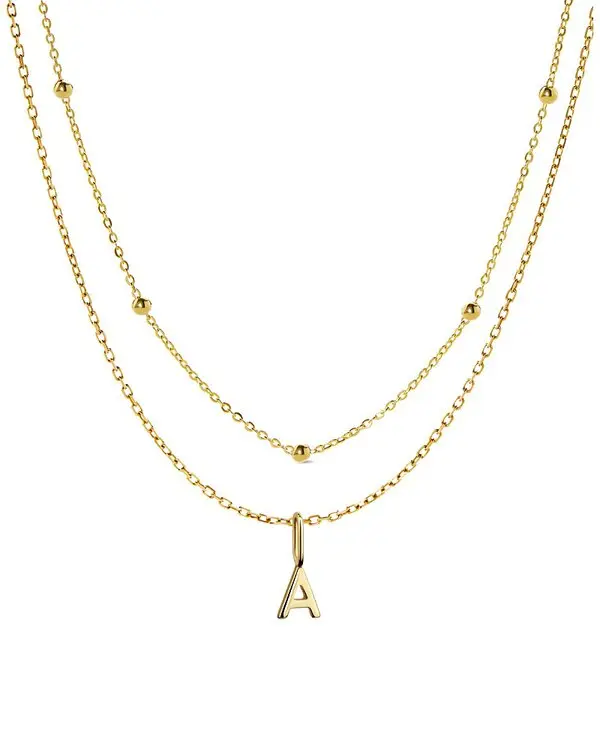ANA LUISA 10k Gold Layered Letter Necklace - Letter A Solid Gold