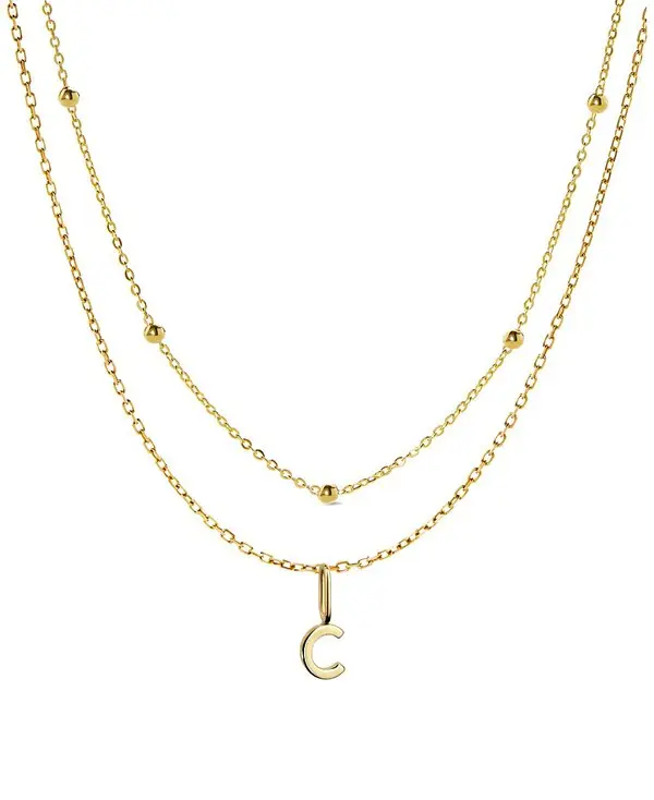 ANA LUISA 10k Gold Layered Letter Necklace - Letter C Solid Gold