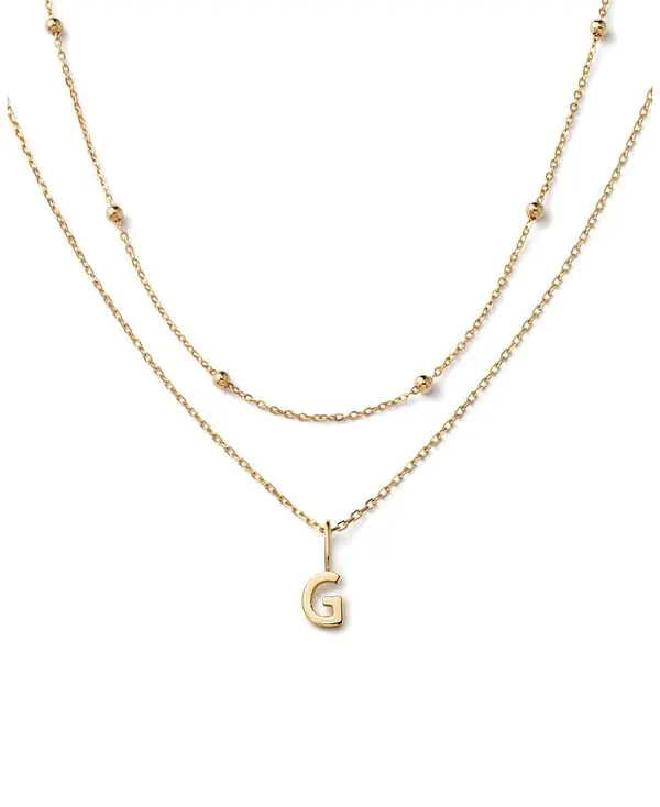 ANA LUISA 10k Gold Layered Letter Necklace - Letter G Solid Gold