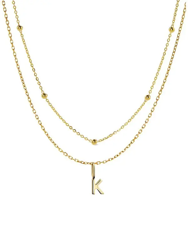 ANA LUISA 10k Gold Layered Letter Necklace - Letter K Solid Gold