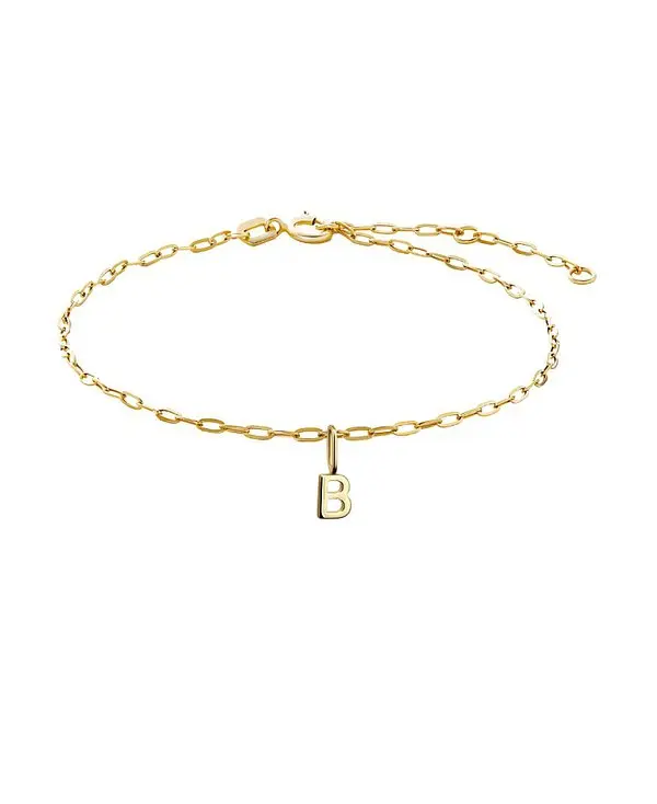 ANA LUISA 10k Gold Letter Charm Bracelet - Letter B Solid Gold