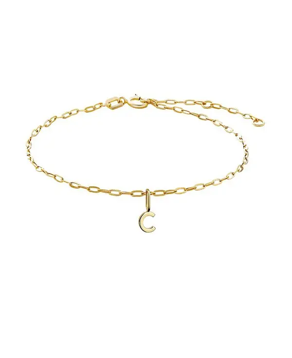 ANA LUISA 10k Gold Letter Charm Bracelet - Letter C Solid Gold